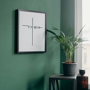 YHWH Cross Wall Art | Yahweh Hebrew Name of God | Christian Faith Decor ...