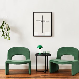 YHWH Cross Wall Art | Yahweh Hebrew Name of God | Christian Faith Decor ...