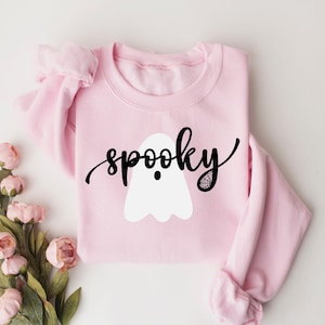 Cute Spooky Sweatshirt : Halloween Ghost Boo Crew Shirt, Womens ...