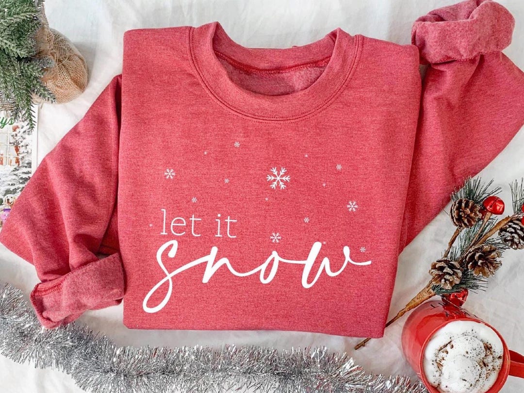 Retro Winter Sweatshirt: Let It Snow Christmas Shirt, Cute Holiday Gift ...