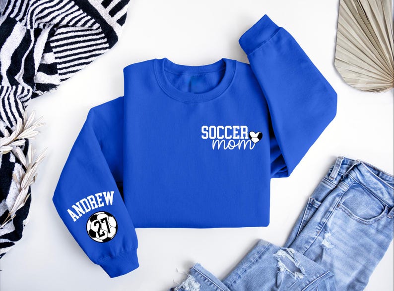 Custom Soccer Mom Sweatshirt, Soccer Fan Mothers Gift, Personalized ...