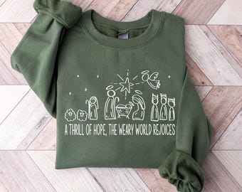 Nativity Scene Sweater, Christian Christmas Sweatshirt, Religious ...