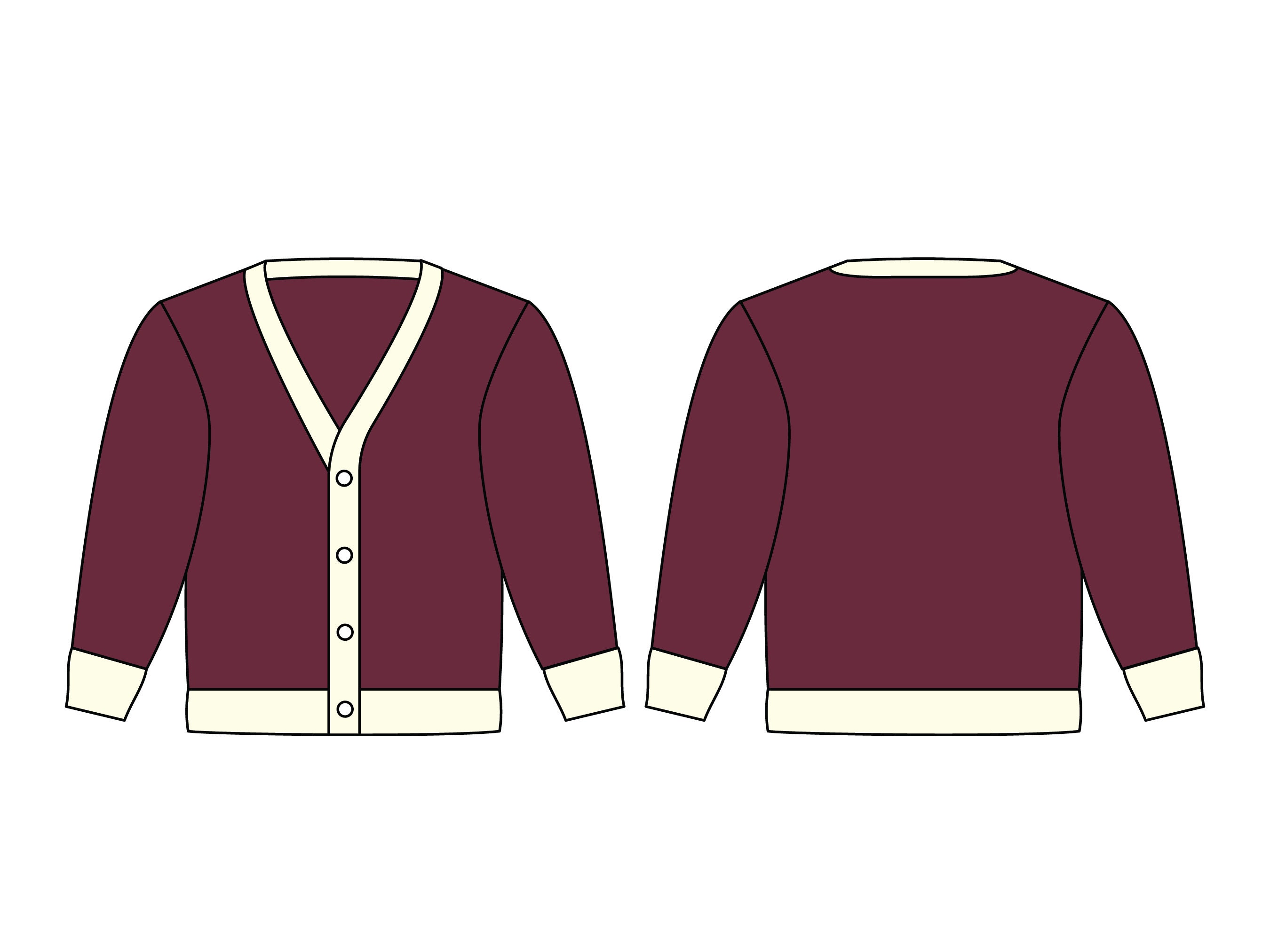 Cardigan, Oversized, Sweater, Streetwear, Tech Pack Template, Mock up ...