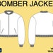 Bomber Jacket, Varsity Jacket, Streetwear, Tech Pack Template, Mock up ...