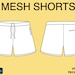 Mesh Shorts, Streetwear, Tech Pack Template, Mock up Template, for ...