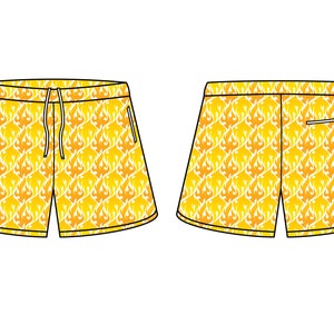 Mesh Shorts, Streetwear, Tech Pack Template, Mock up Template, for ...
