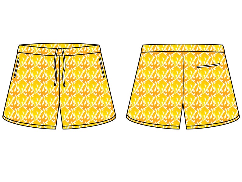 Mesh Shorts, Streetwear, Tech Pack Template, Mock up Template, for ...