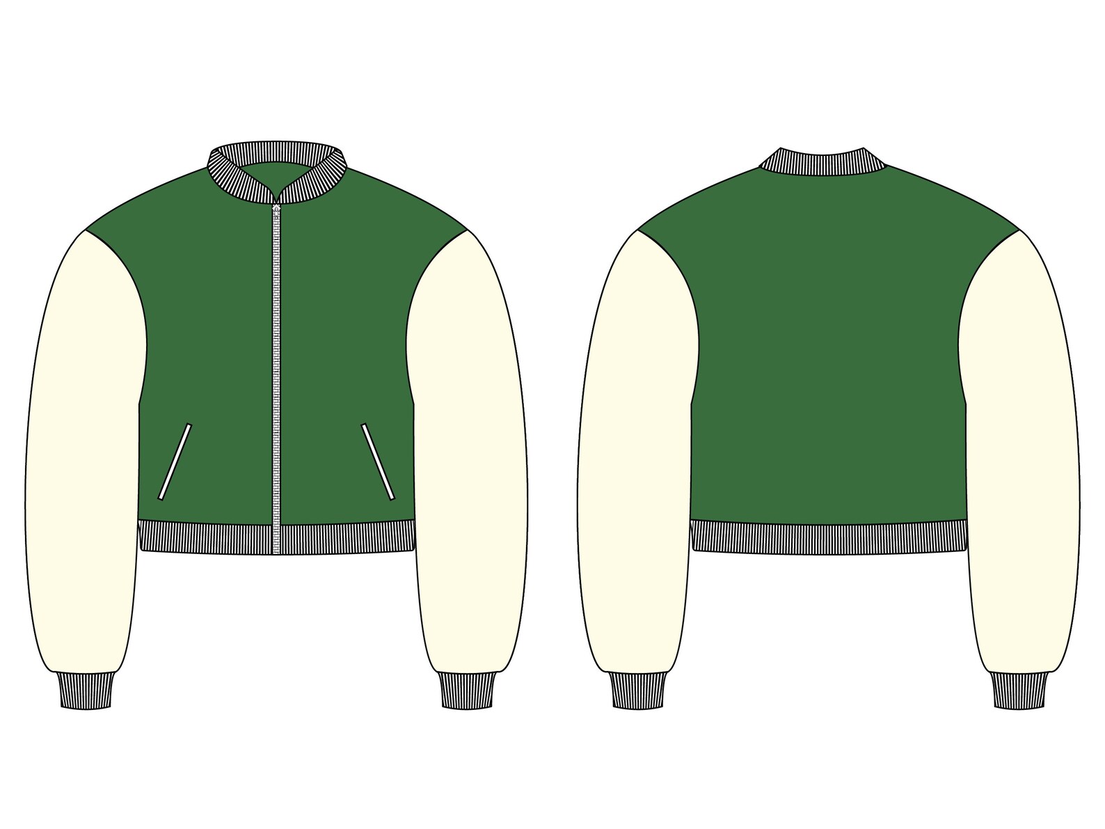 Bomber Jacket, Varsity Jacket, Streetwear, Tech Pack Template, Mock up ...