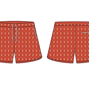 Mesh Shorts, Streetwear, Tech Pack Template, Mock up Template, for ...