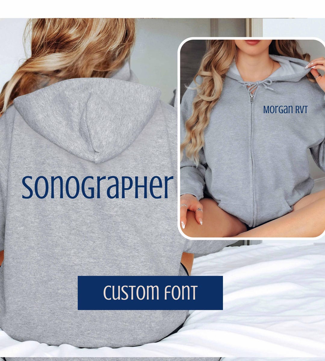Sonographer Jacket Ultrasound Tech Hoodie Custom Zip-up Hoodie for ...