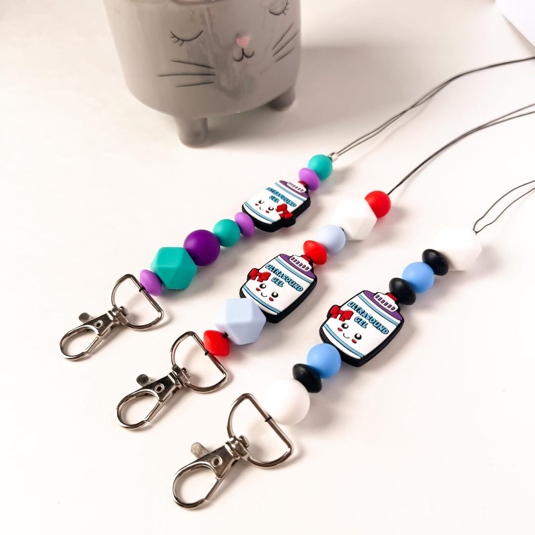Ultrasound Tech Lanyard: Beaded Sonographer Gift With Gel Charm - Etsy