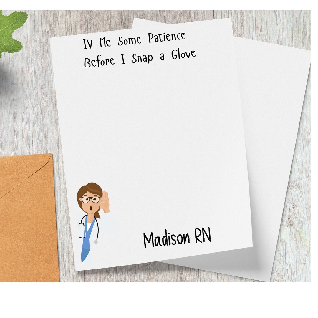 Funny Custom Nurse Notepad Personalized Nursing Gift Humorous Medical ...