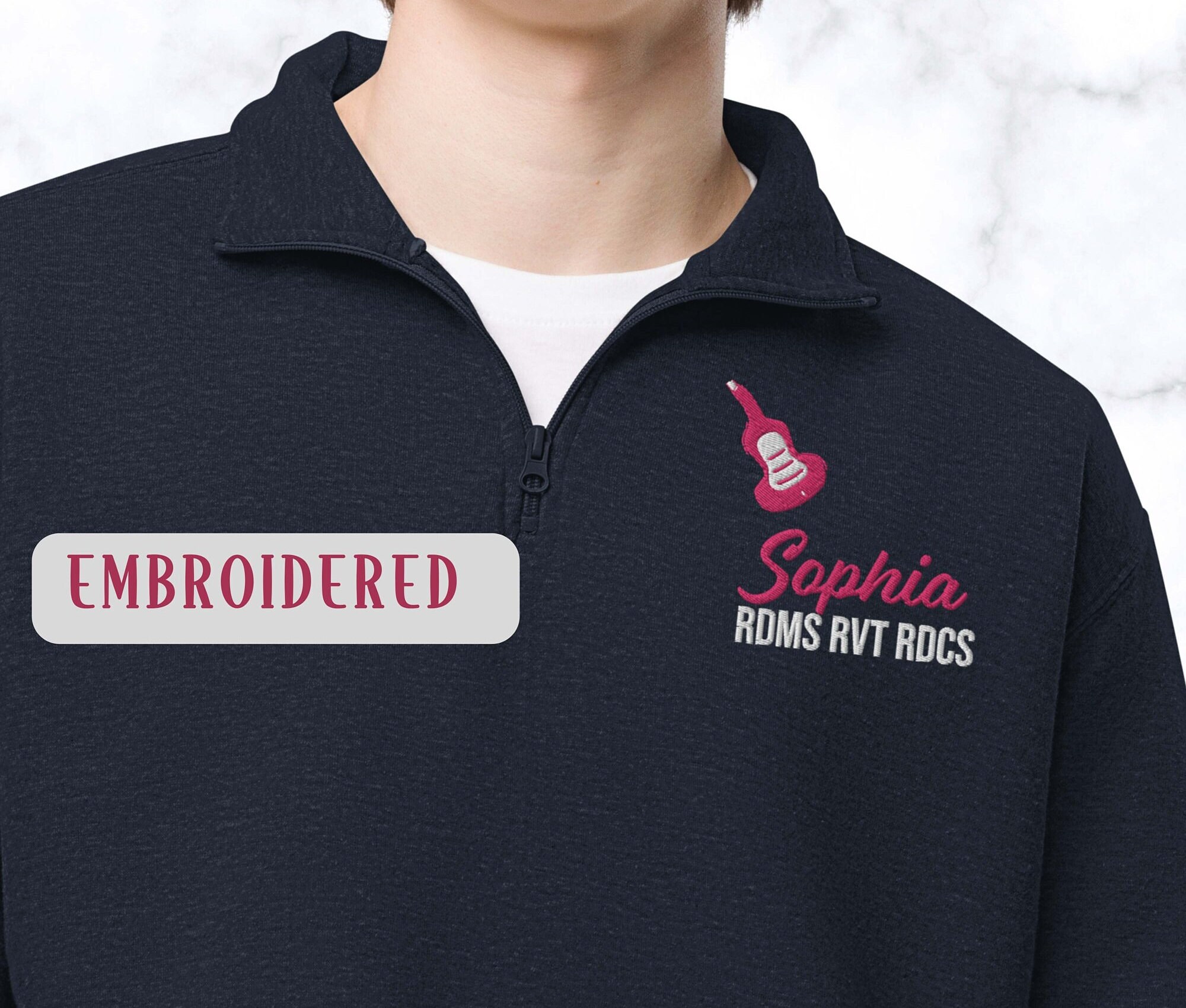 Sonographer Jacket Ultrasound Embroidered Quarter Zip Jacket ...
