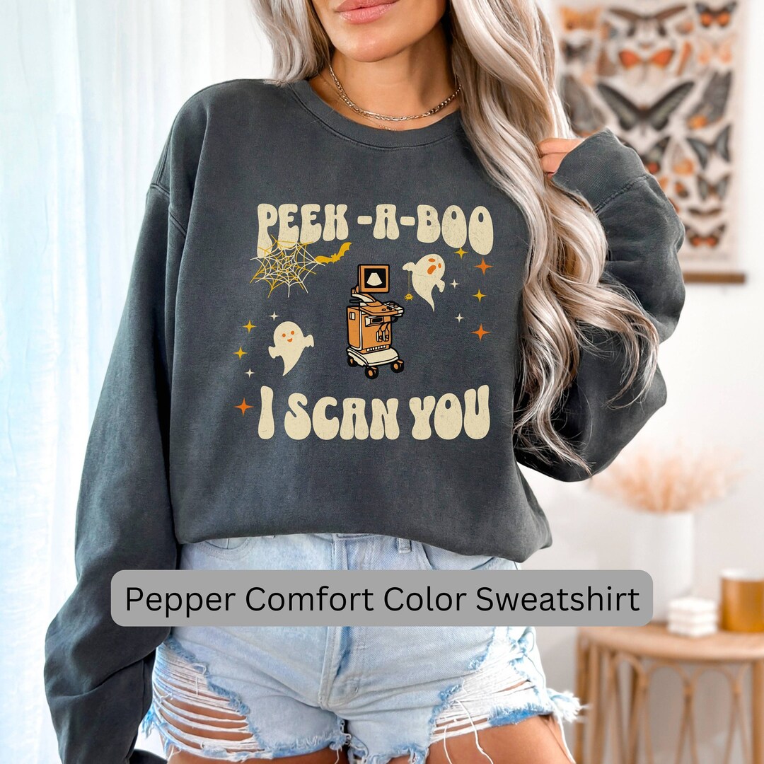 Ultrasound Halloween Shirt Ultrasound Peek-a-boo Crewneck Sonography ...