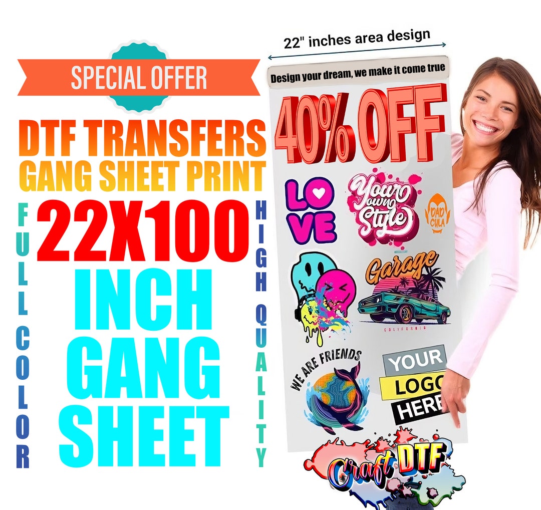 Custom DTF Gang Sheet, Dtf Transfers Ready for Press, DTF Transfers ...