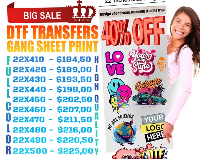 DTF Gang Sheet, Custom DTF Transfers, Wholesale Gang, Bulk DTF Sheets ...