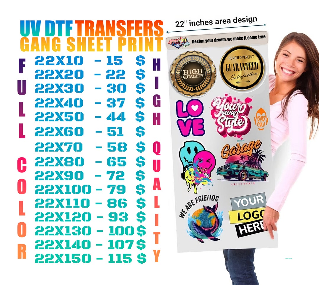 Custom UV DTF Gang Sheet, Decals, Stickers, Uv DTF Transfers, Wholesale ...