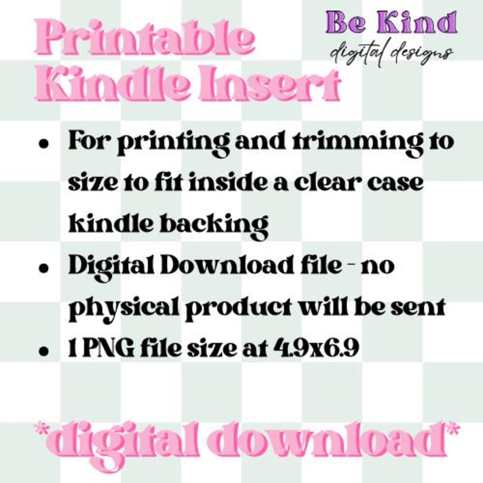 Printable Insert True Crime Digital Download for Printing Kindle ...