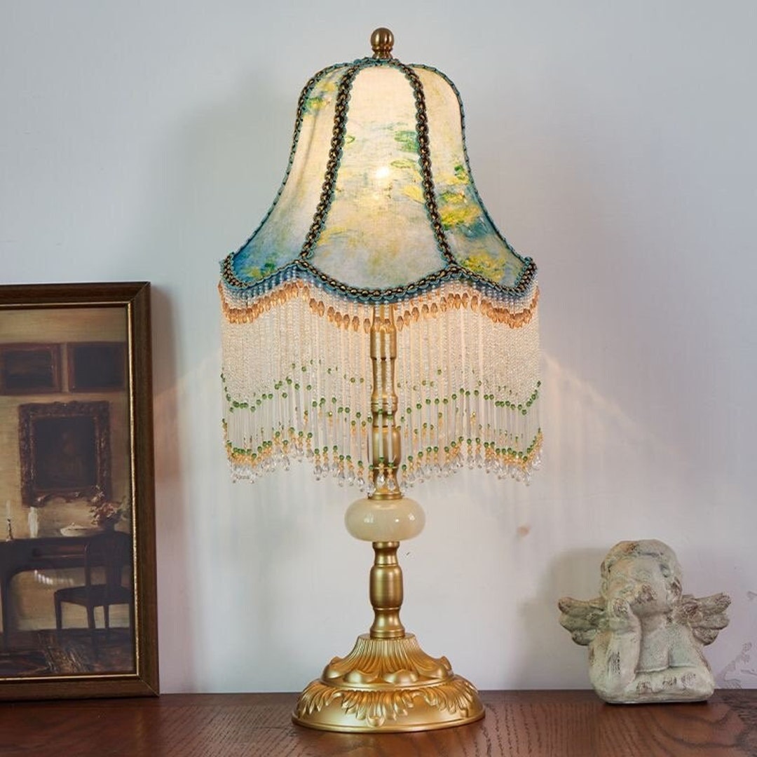 Handmade Lampshade With Fringes-victorian Lampshade Only-luxury Ceiling ...