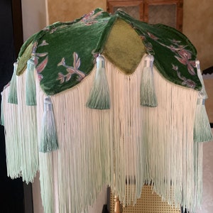 Handmade Lampshade With Fringes-victorian Lampshade-luxury Ceiling ...