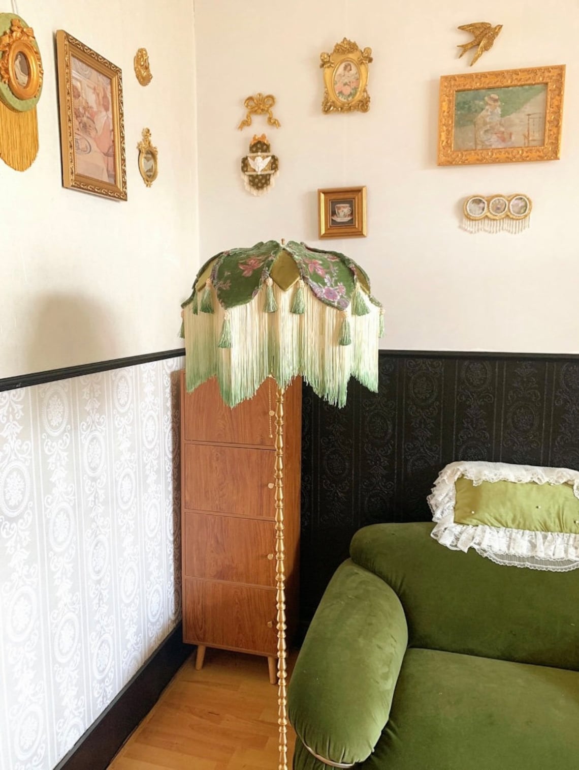 Handmade Lampshade With Fringes-victorian Lampshade-luxury - Etsy UK