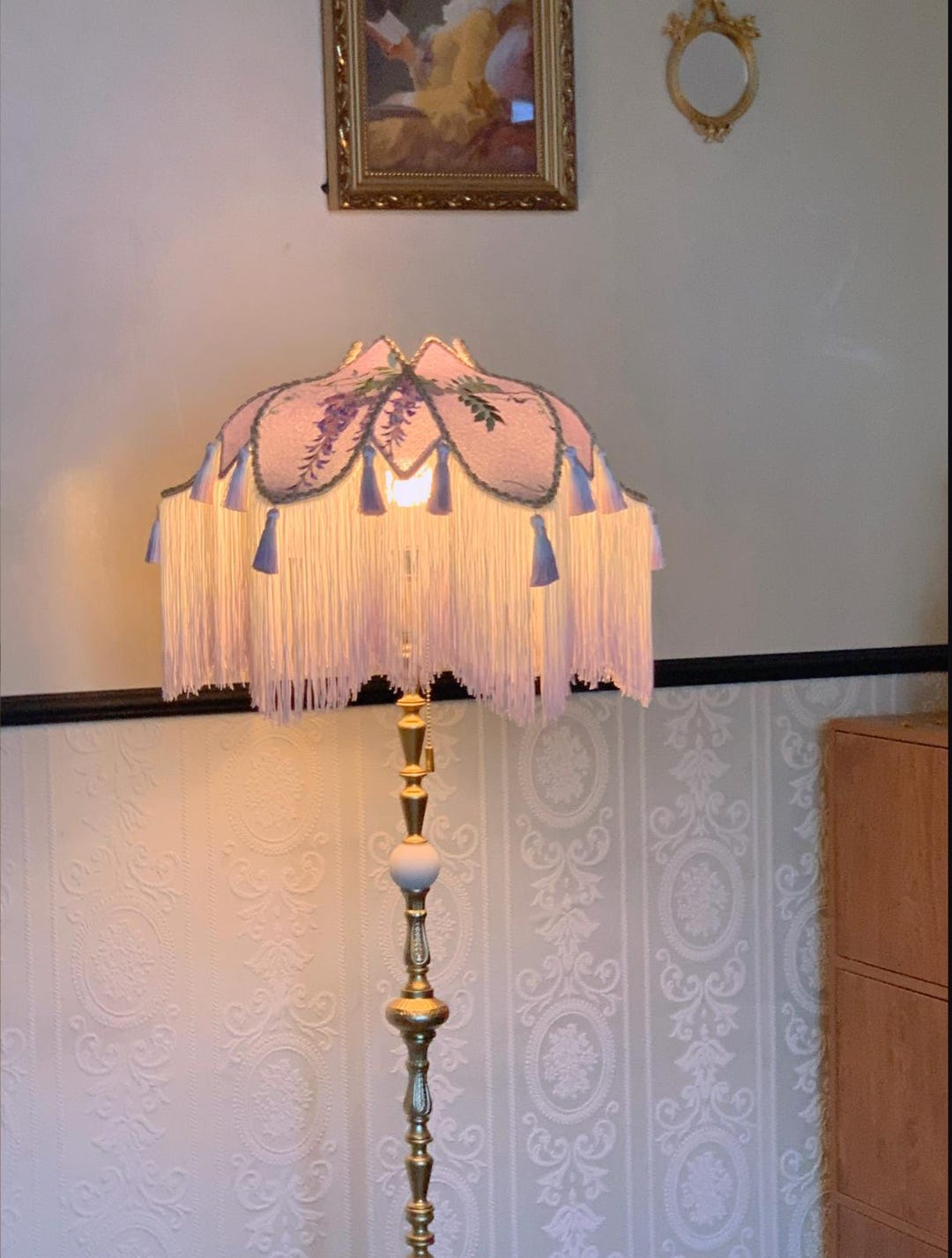 Handmade Lampshade With Fringes-victorian Lampshade-luxury Ceiling ...