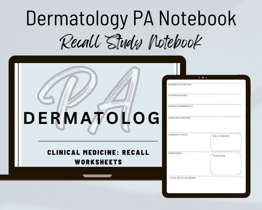 Comprehensive Dermatology Didactic Notebook | Digital Download for ...