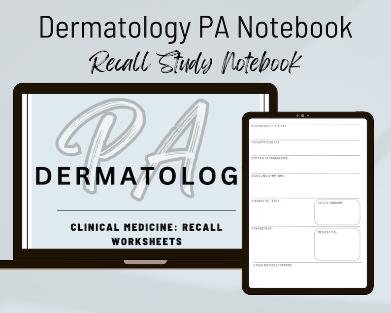 Comprehensive Dermatology Didactic Notebook | Digital Download for ...