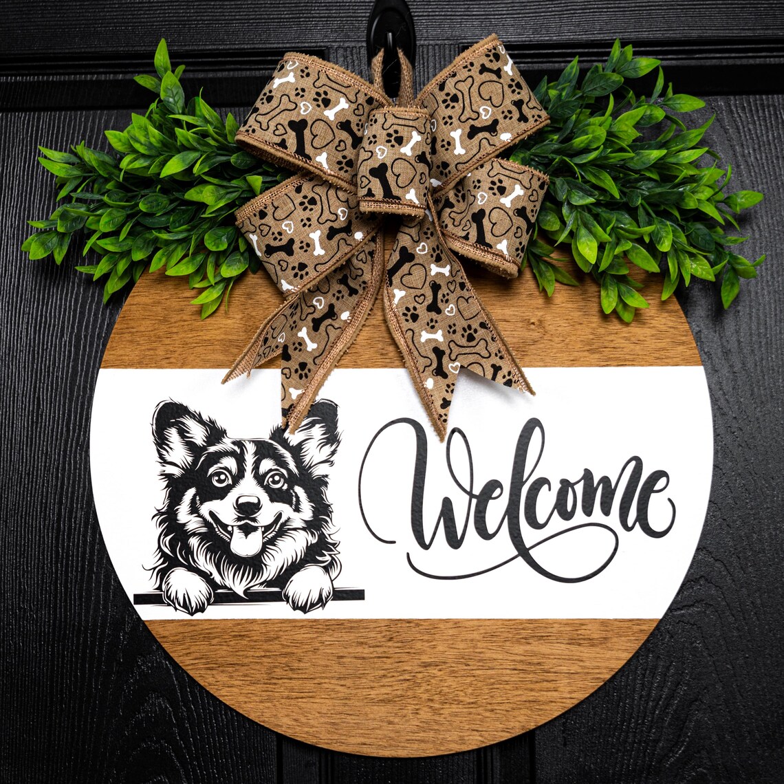 Pet Front Door Hanger Welcome Door Hanger Dog Sign Dog Door Hanger ...