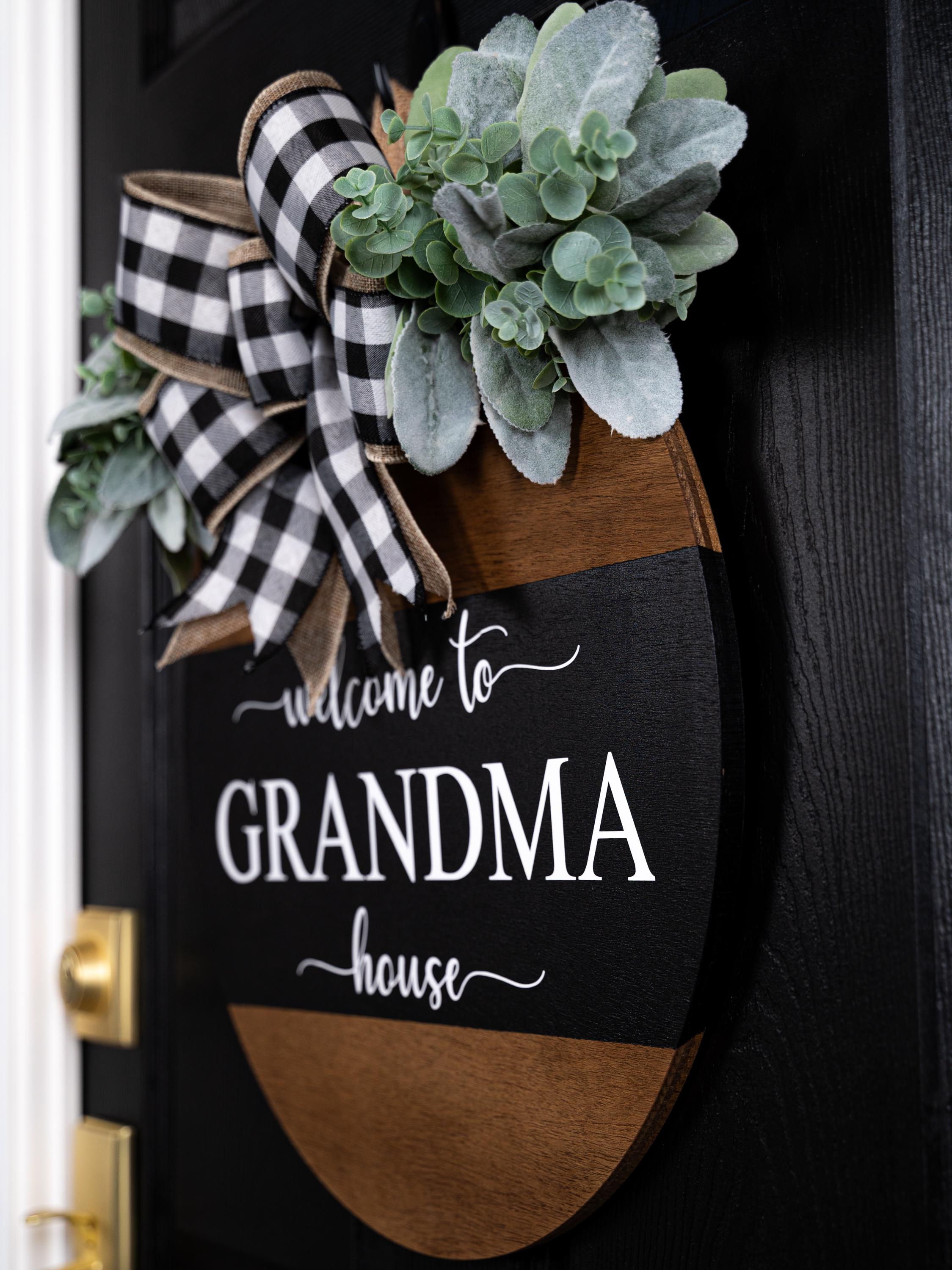 Front Door Decor | Grandparents Hanger | Welcome to Grandma House ...