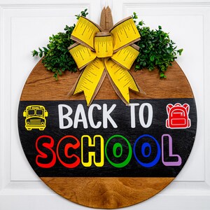 Back to School Door Sign Wreath Classroom Sign Hanger Teacher Gift ...