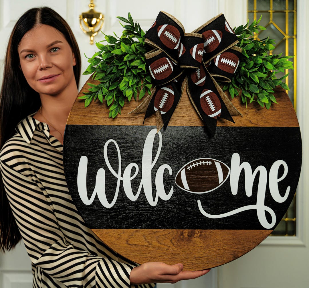 Football Front Door Decor | Football Sign | Sports Sign | Football ...