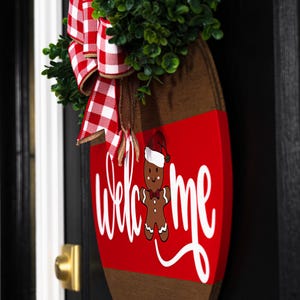 Christmas Front Door Decor | Gingerbread Man | Christmas Wreath ...