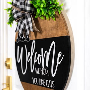 Cat Front Door Hanger | Welcome Door Hanger | Cat Sign | Cat Door ...