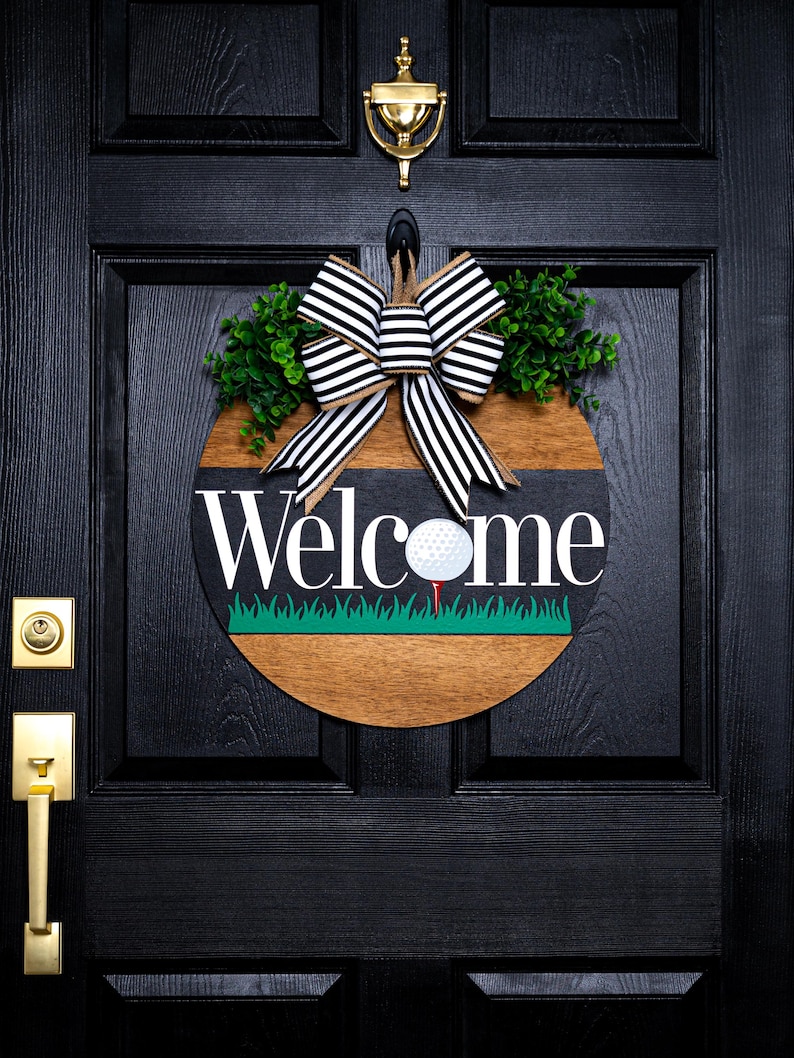 Welcome Front Door Decor | Golf Sign | Sports Sign Welcome | Golf Door ...