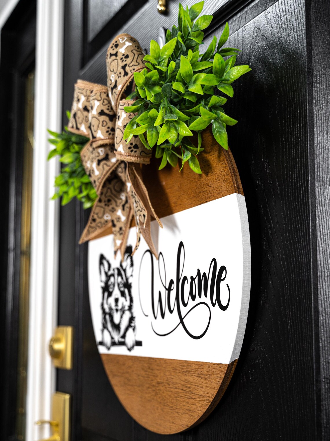 Pet Front Door Hanger Welcome Door Hanger Dog Sign Dog Door Hanger ...