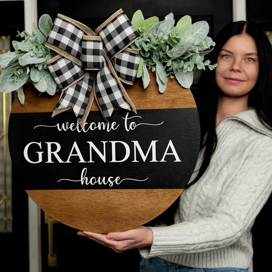 Front Door Decor | Grandparents Hanger | Welcome to Grandma House ...