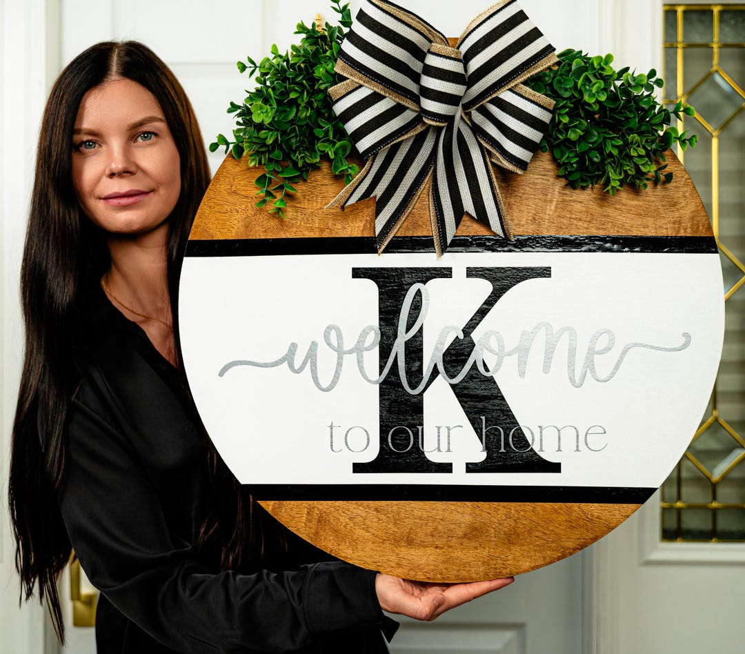 Front Door Decor | Last Name/family | Year Round Wreath | Front Door ...
