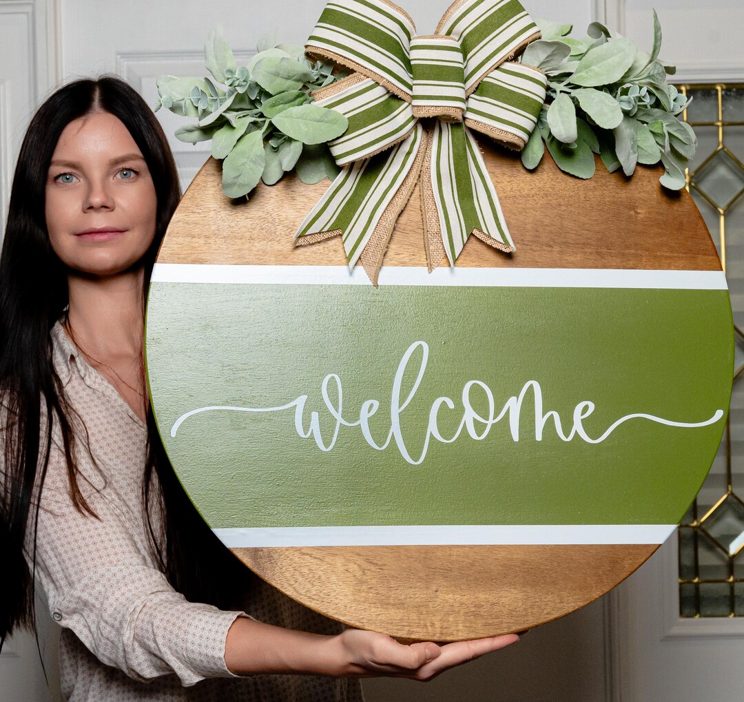 Welcome Door Hanger | Front Door Decor | Welcome Sign | Custom Wreath ...