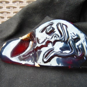 114 Gr Arabic Calligraphy Carving Indonesian Blue Purple Amber - Etsy