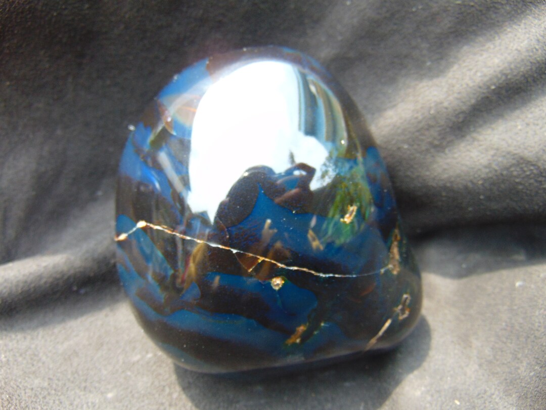 380 Gr Full Polished Indonesia Blue Black Amber - Etsy