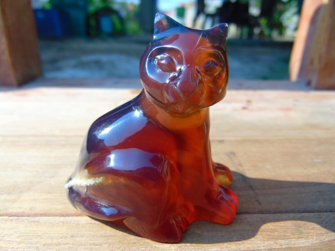 39 Gr Cat Carving 56x38x56 Indonesia Blue Amber - Etsy