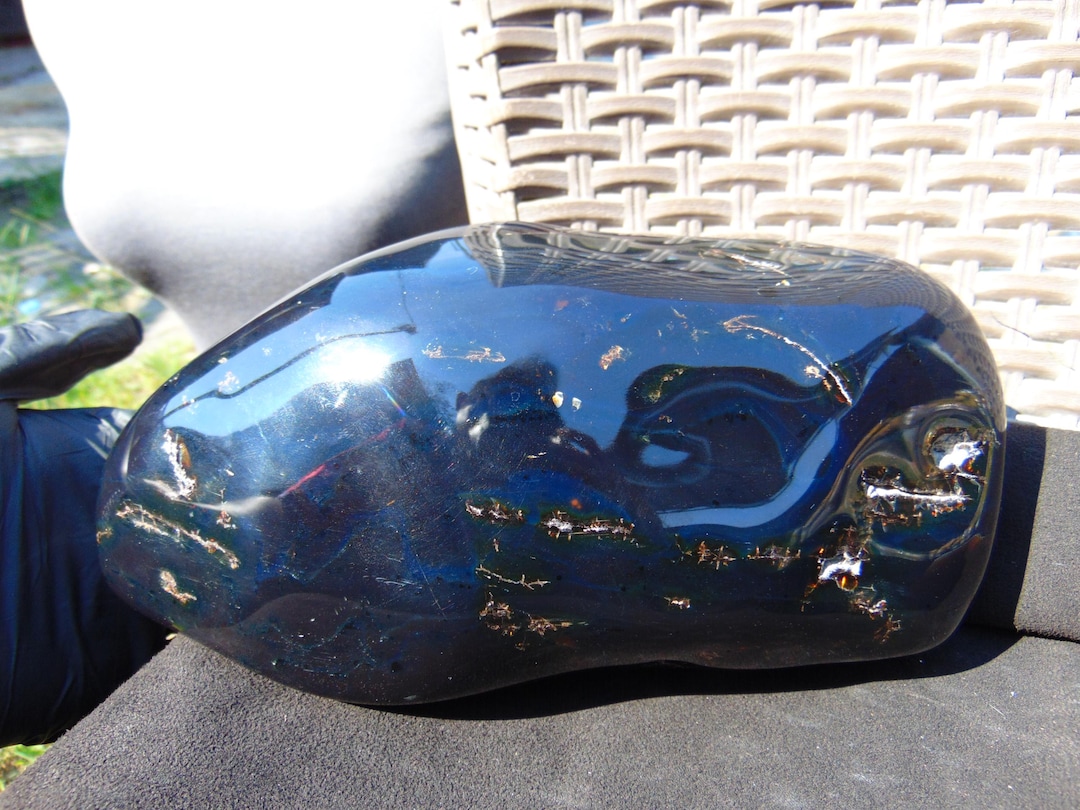 1210 Gram Full Polished 23x11x7 Cm Indonesian Dark Blue Amber for ...
