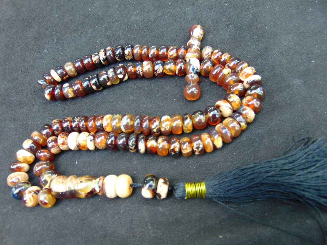 Tasbih Mesbah Rosary 99 Pcs 77 Gr Mushroom Inclusion Indonesia Yellow ...