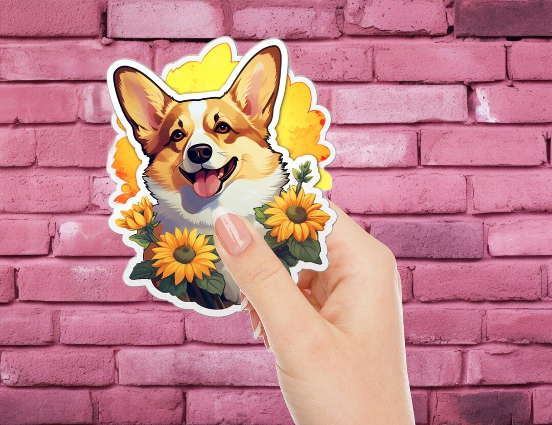 Kawaii Corgi Sticker Cartoon Vinyl Decal for Corgi Lovers and Pet ...