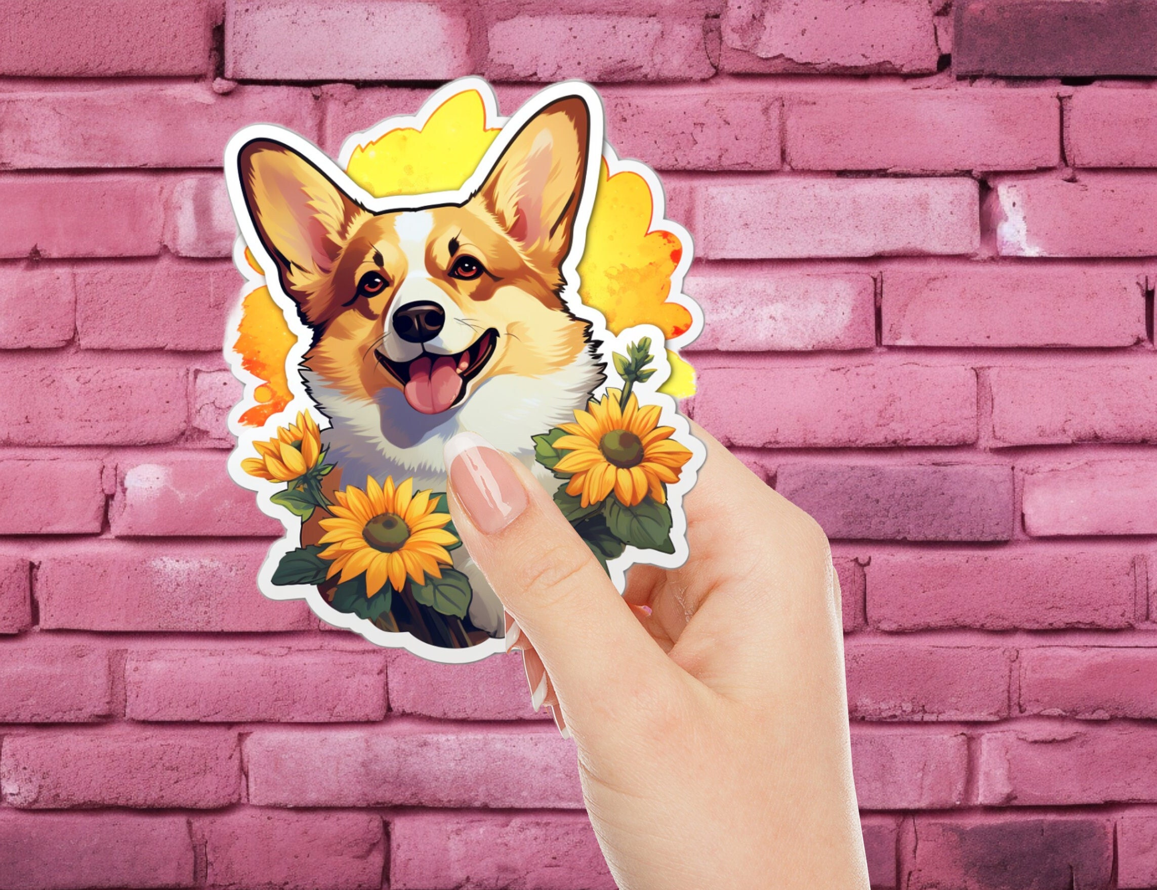 Kawaii Corgi Sticker Cartoon Vinyl Decal for Corgi Lovers and Pet ...