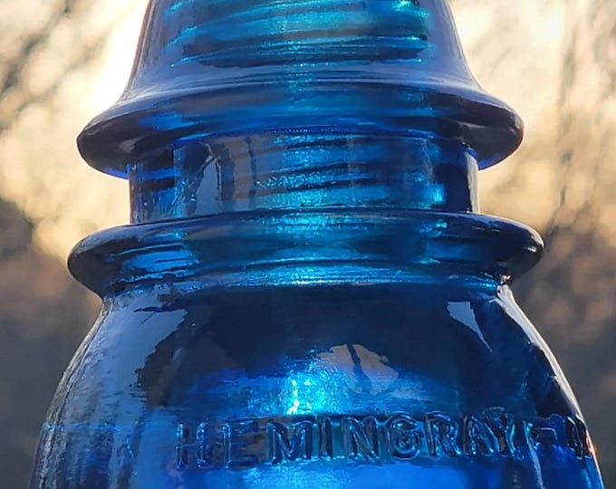 Hemingray-40 Heavy Blue Green Glass Cover Paperweight Electric ...