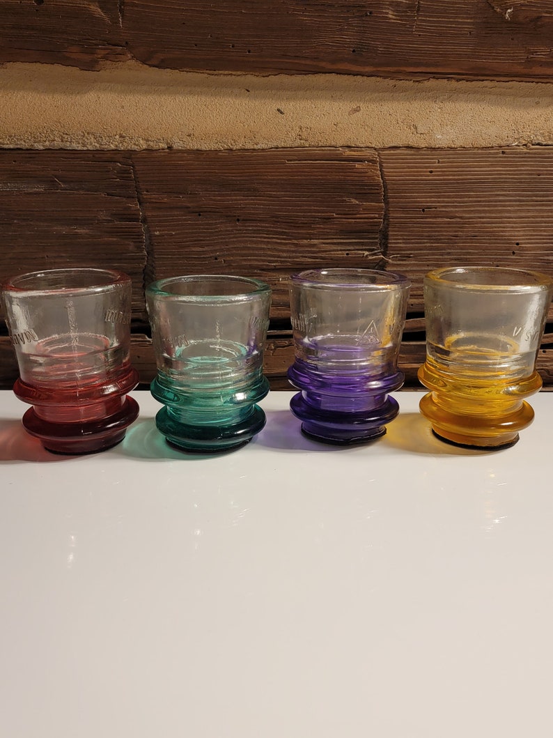 Vintage Railroad Glass Insulator 2 Oz Shot Glass Antique Bar Ware - Etsy
