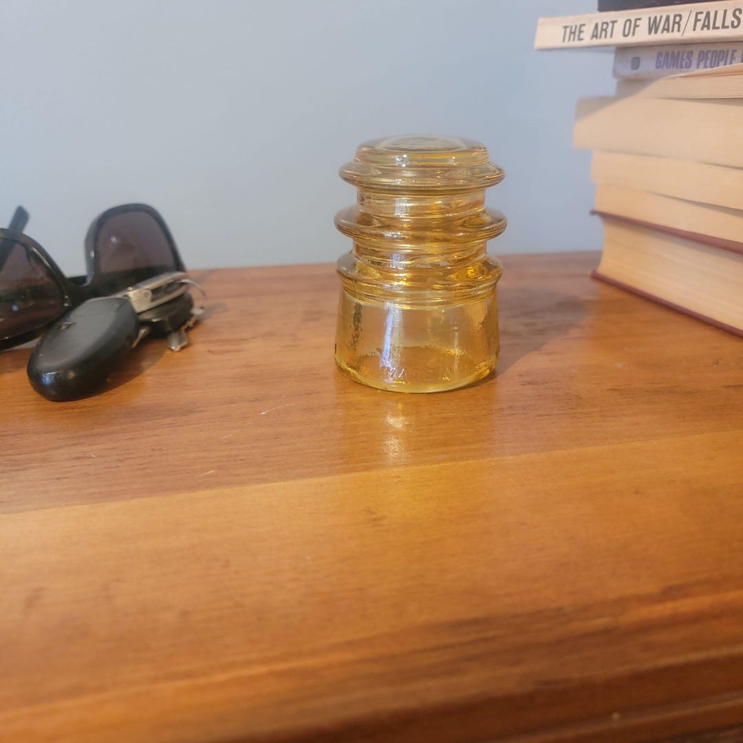 Amber Glass Insulator | Decorative Railroad Reproduction - Etsy