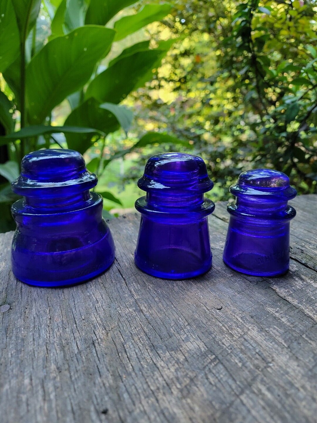 Cobalt Blue Glass Insulator Set, Stained Glass Reproductions - Etsy